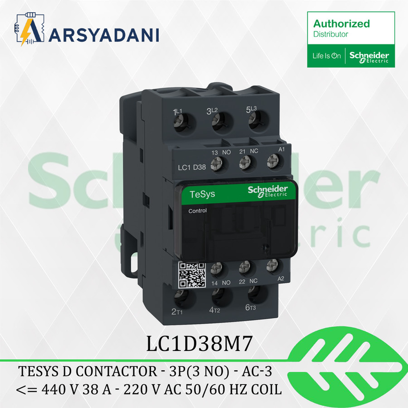 LC1D38M7 - contactor Schneider tesys D 3P AC 440V 38 A 220VAC Coil ...