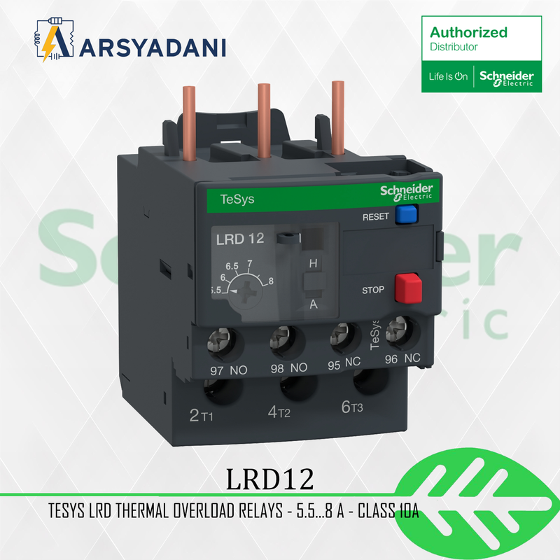 LRD12 - Tesys LRD thermal overload relays, 5,5 - 8A - Class 10A - TIPE ...