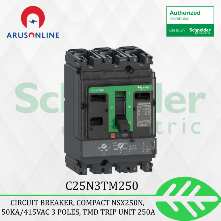 C25N3TM250 - ComPacT NSX250N, 50kA/415VAC, 3 poles, TMD trip unit 250A ...