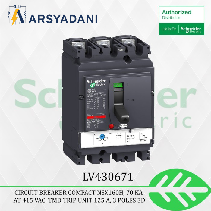 LV430671 - Schneider Circuit breaker NSX160H TMD - 125 A - 3 poles 3d ...