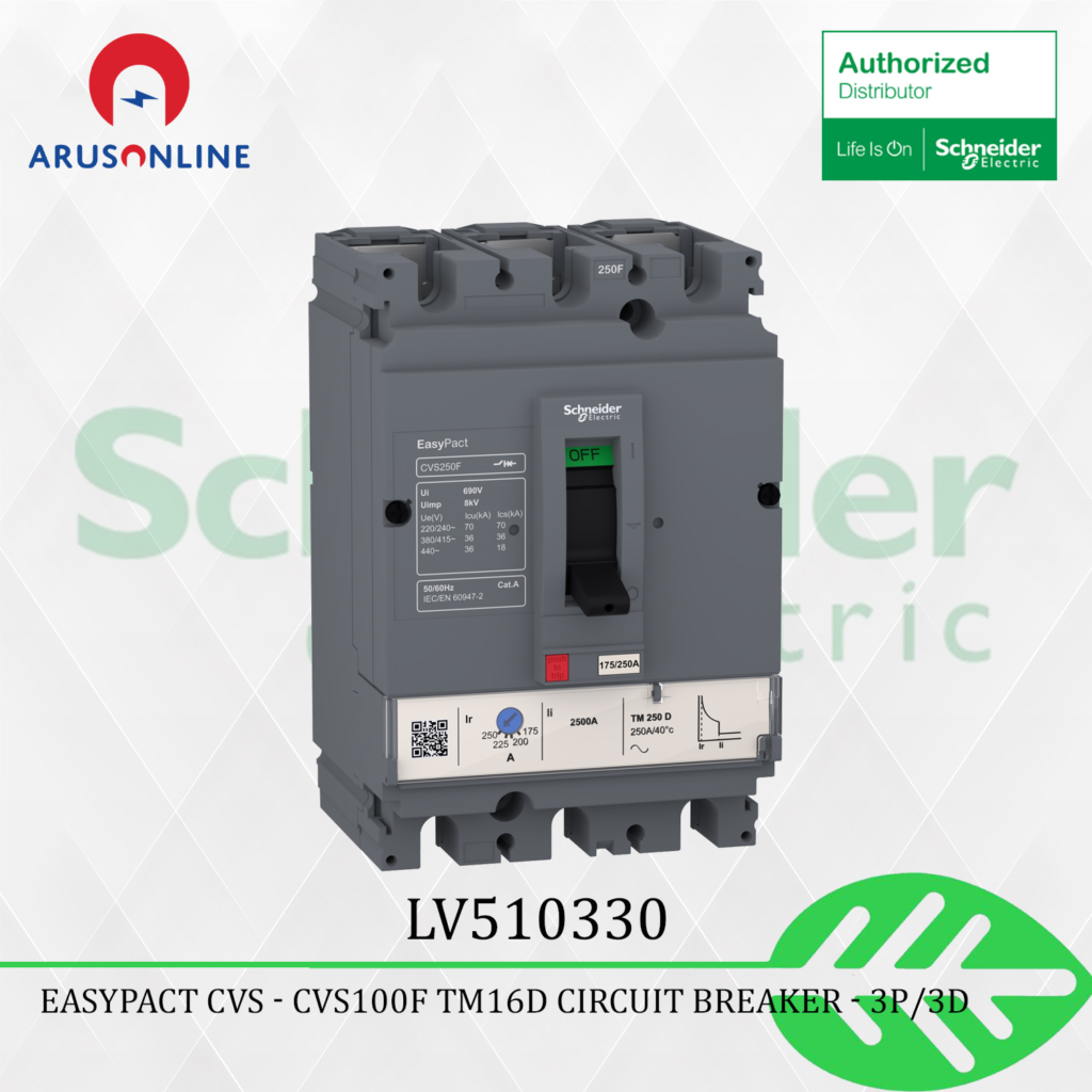 SCHNEIDER - LV510330 - Easypact - CVS 100F TM16D circuit breaker - 3P ...